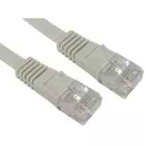 Cat5e UTP Flat RJ45 Ethernet Patch Leads 20m - Grey