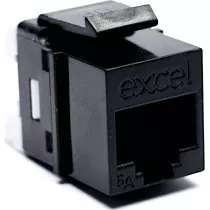 Excel Cat6A UTP Unscreened Keystone Jack IDC Punch Down - Black