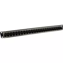 Excel Cat5e 24 Port Unscreened Through Coupler Patch Panel 1U - Black